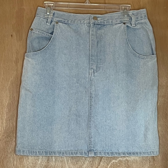 Skirts | Light Blue Faded Denim Midi Skirt Retro Early 200s | Poshmark